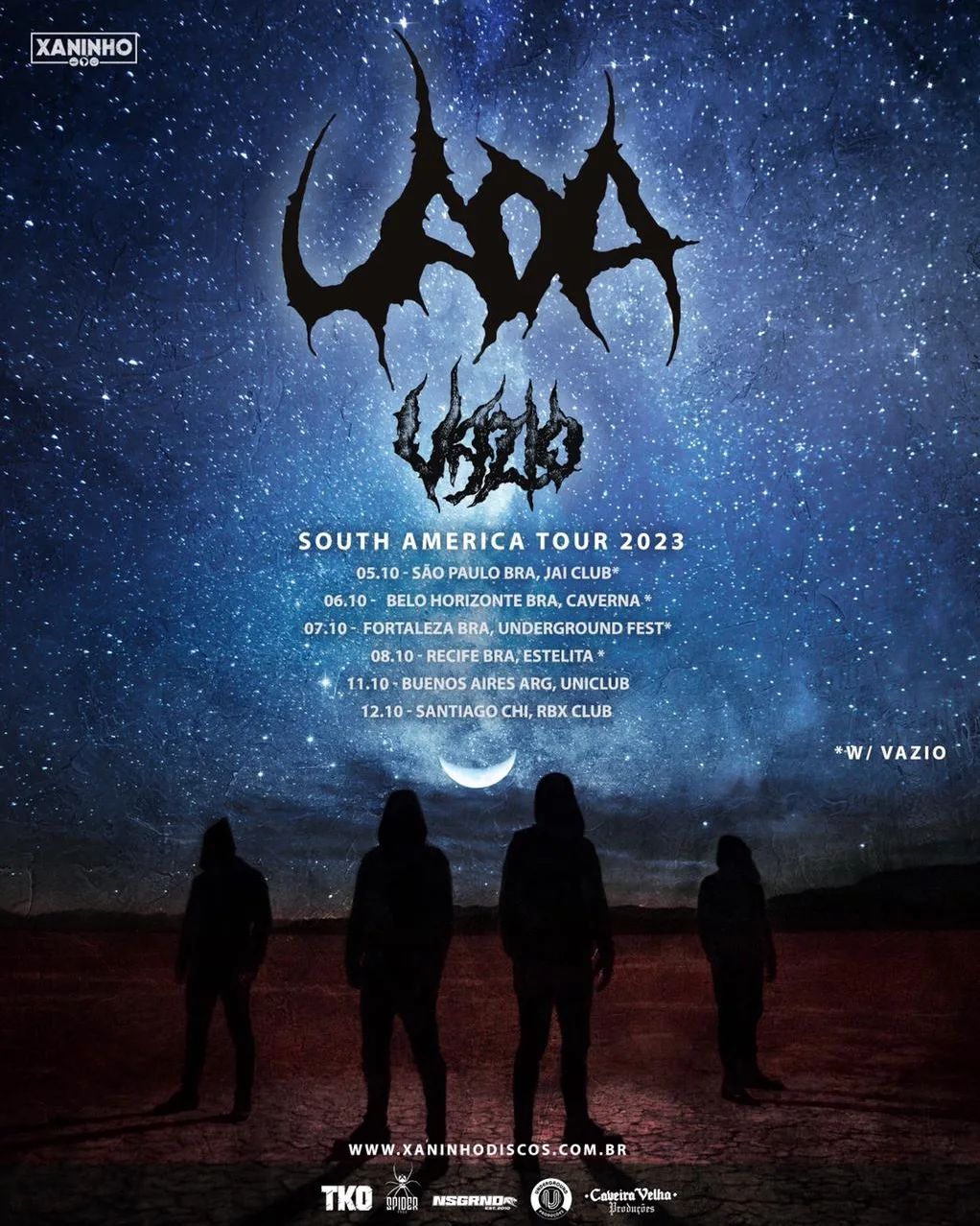 Uada faz tour sul-americana em outubro e terá o Vazio nos shows do Brasil