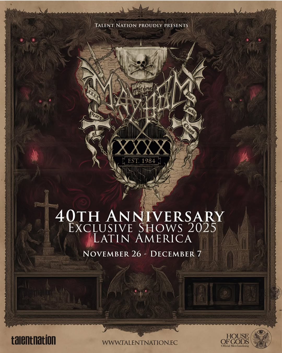 Mayhem anuncia turnê comemorativa de 40 anos na América Latina