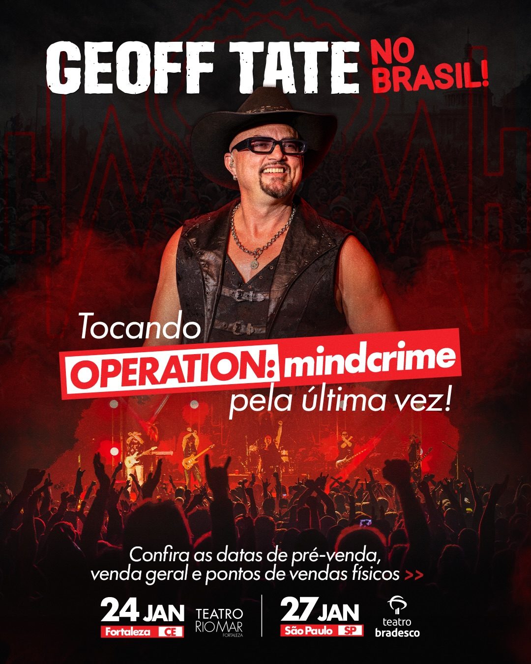 Geoff Tate retorna ao Brasil em 2027 com a turnê “Operation: Mindcrime”